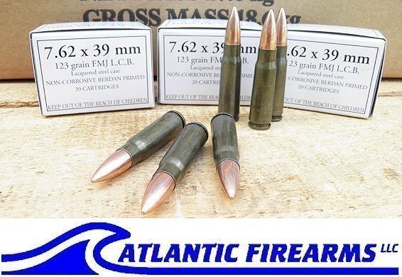 Russian AK 47 Ammunition 7.62x39mm,123gr FMJ 1000 Round Case ...
