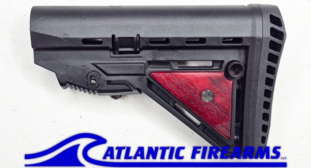 AR15 Collapsible Stock Wood- Red - AtlanticFirearms.com